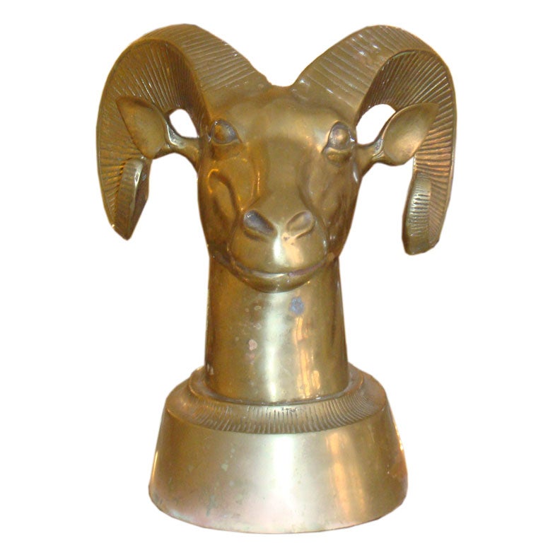 Brass Ram Head Bust at 1stDibs