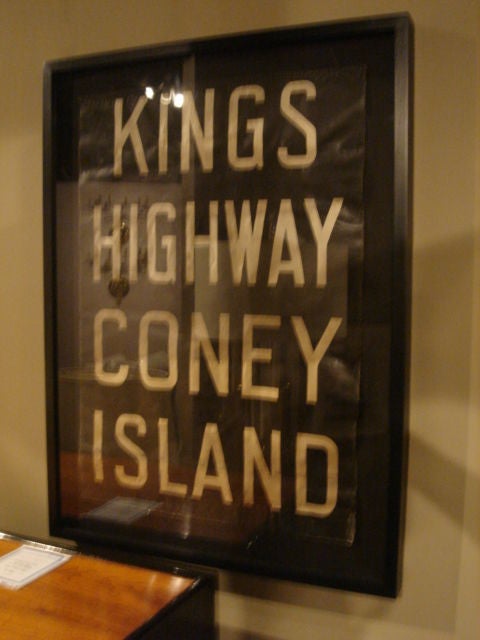 Vintage New York Subway Sign in Custom Frame - "Coney Island" at 1stDibs