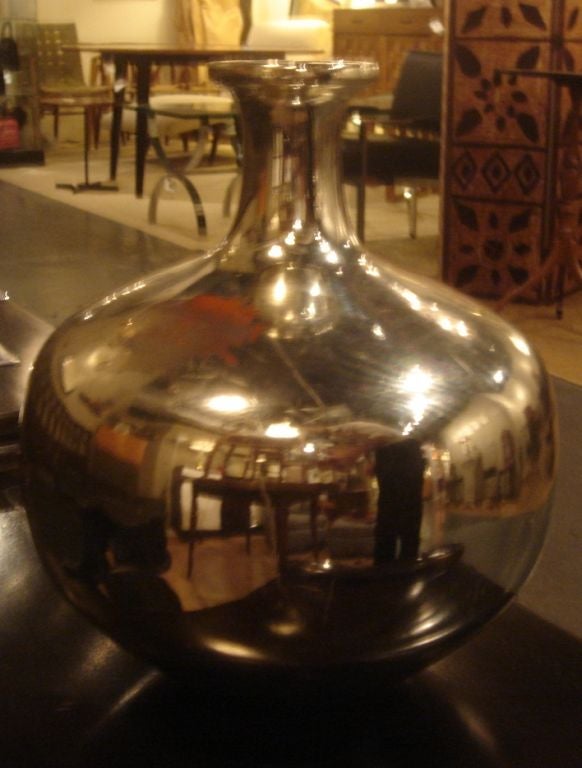 Antique Silvered Glass Vase For Sale at 1stDibs