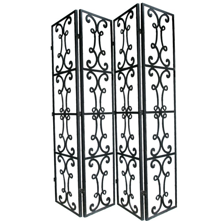 Metal Screen with Scrolling Motif at 1stDibs