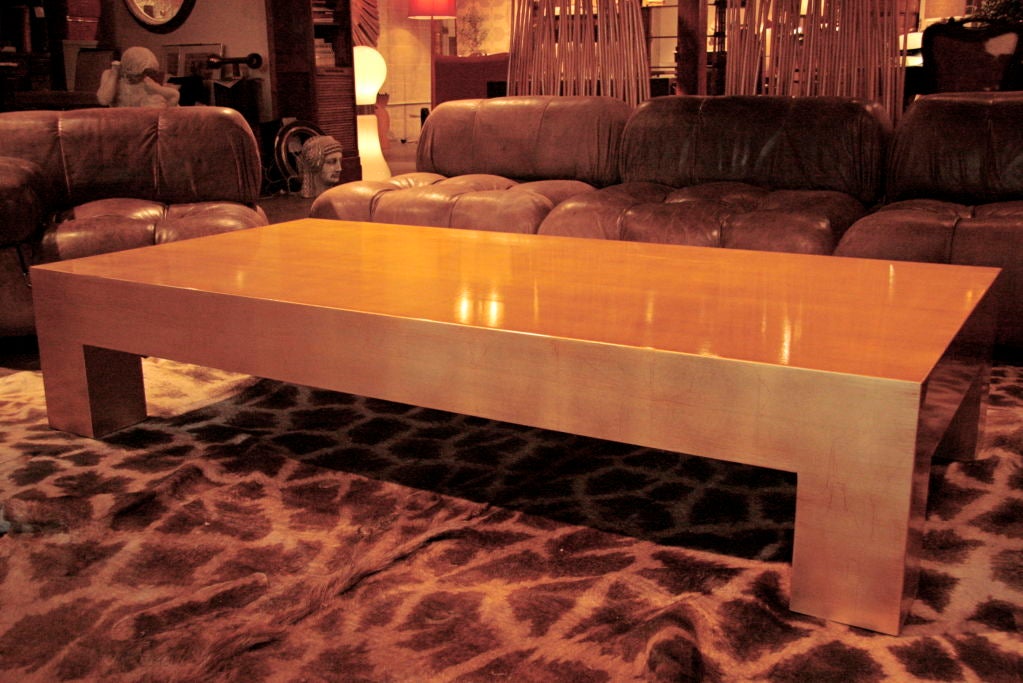 Contemporary Gold Leaf Coffee Table at 1stDibs