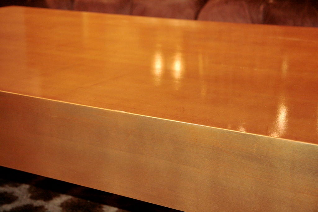 Contemporary Gold Leaf Coffee Table at 1stDibs