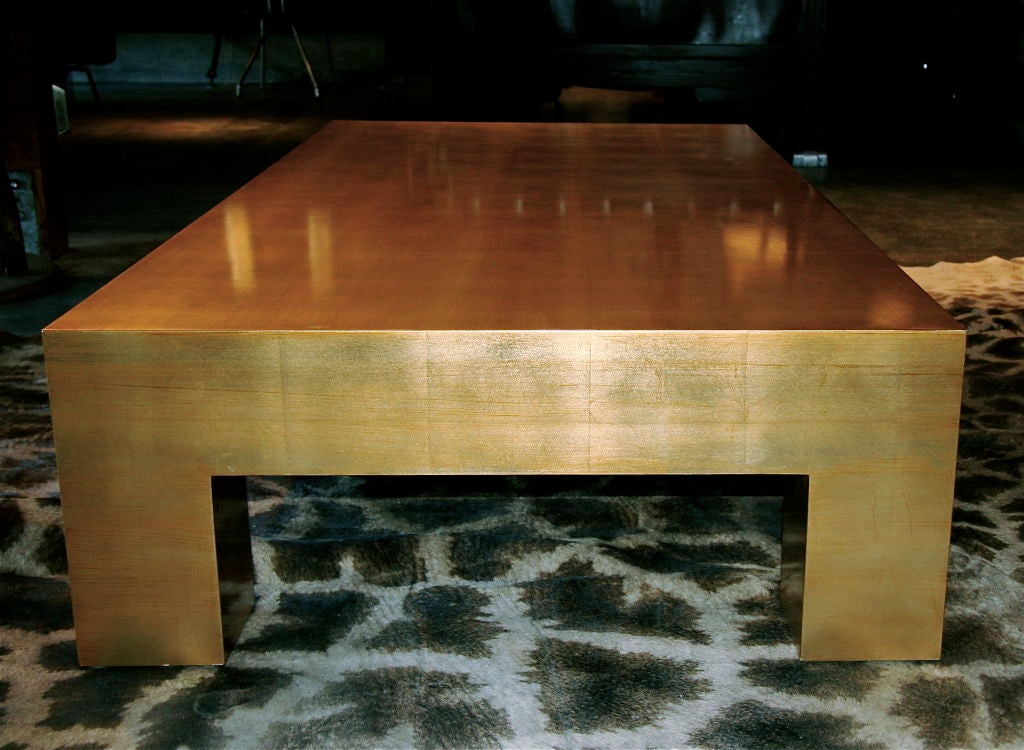 Contemporary Gold Leaf Coffee Table at 1stDibs