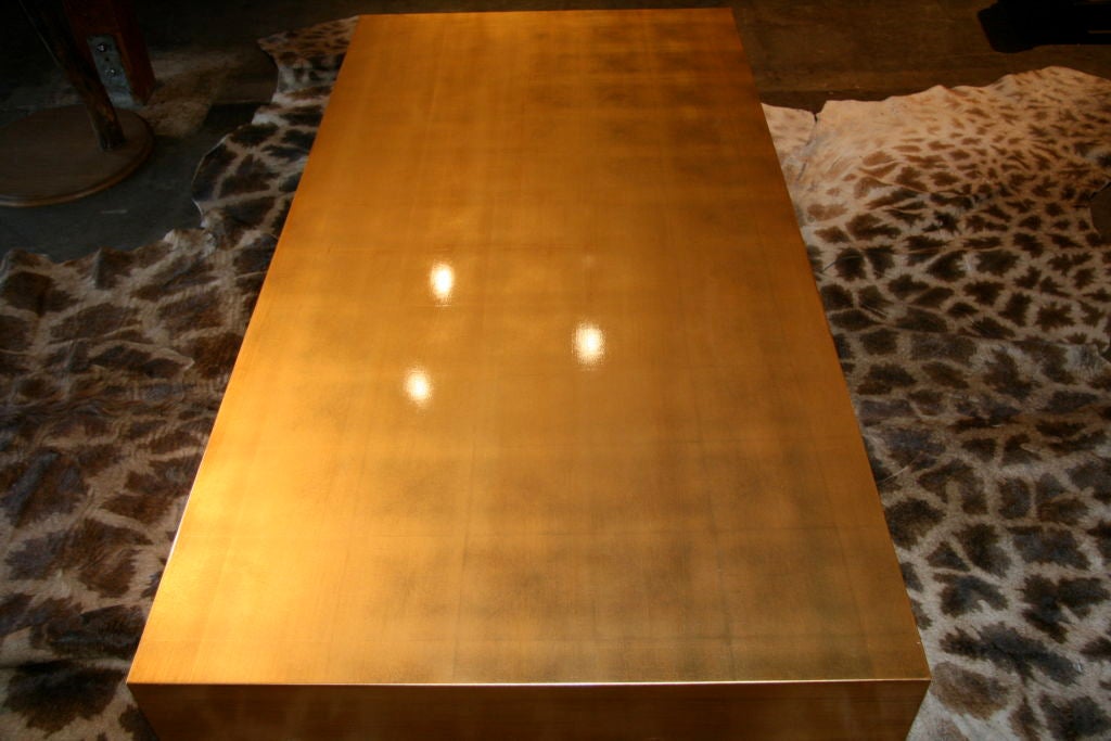 Contemporary Gold Leaf Coffee Table at 1stDibs