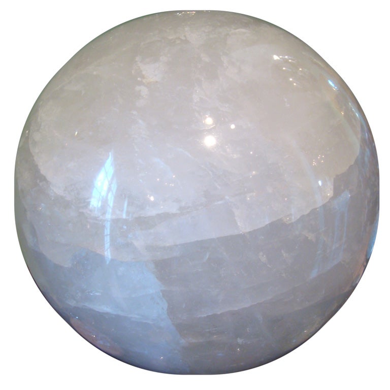 Massive Rock Crystal Sphere On Lit Stand. For Sale at 1stDibs