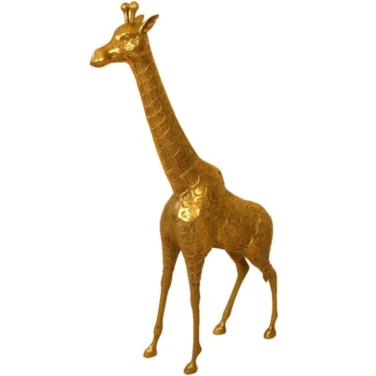 Vintage Solid Brass Giraffe at 1stDibs