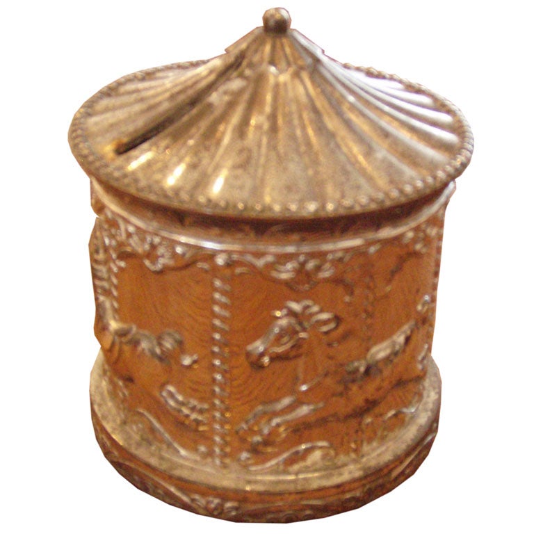Leonard Silver Plated Carousel Bank at 1stDibs