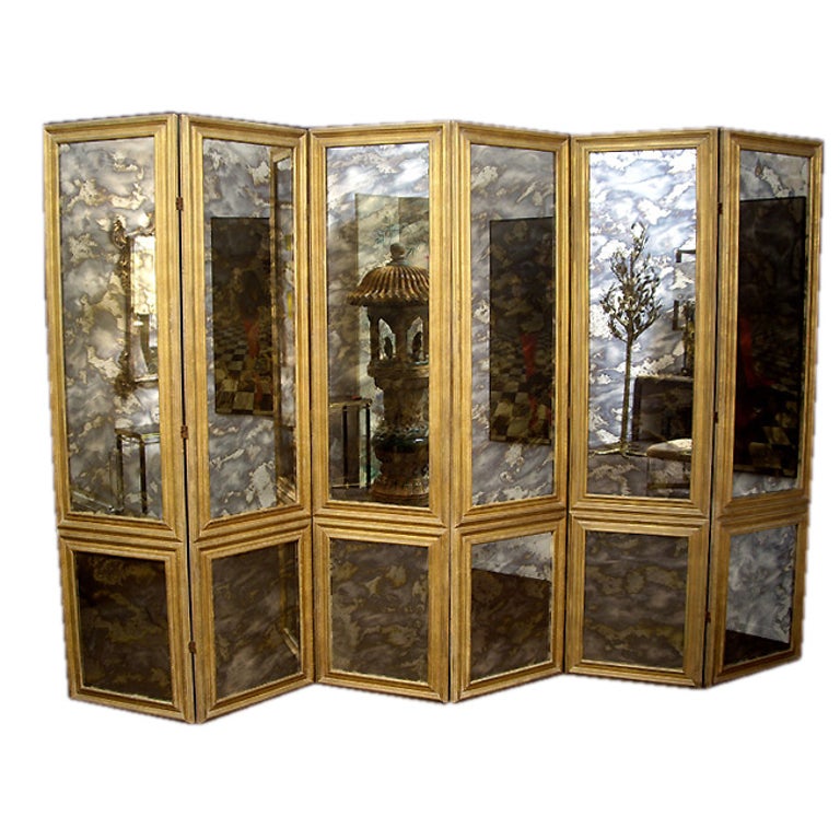 Mirrored Screen Eight Panels at 1stDibs