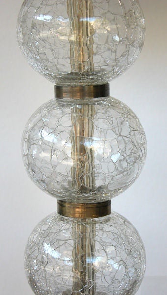 A Pair of American Clear Crackled Glass Lamps by Paul Hanson at 1stDibs
