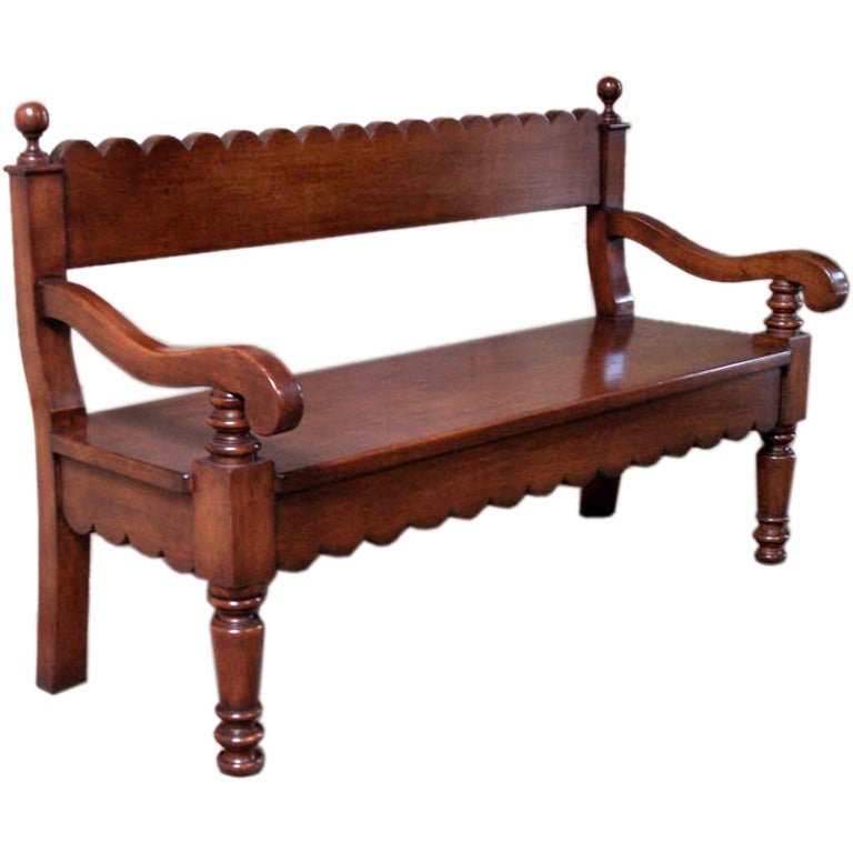Custom Scalloped Bench For Sale at 1stDibs
