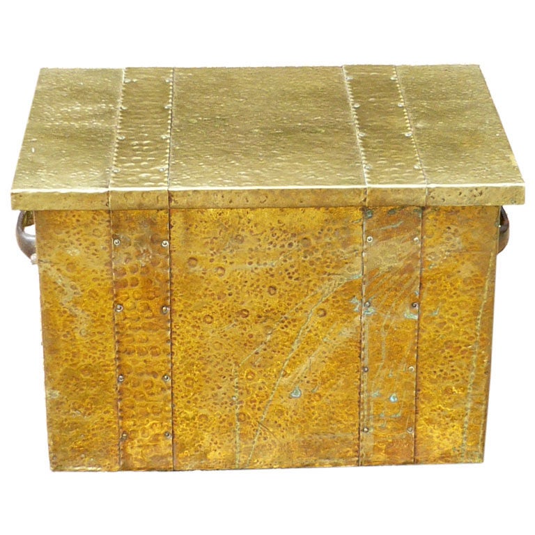 English Edwardian. Brass Log Box at 1stDibs