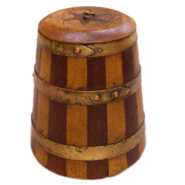 Scottish Brass Bound Treen Barrel at 1stDibs