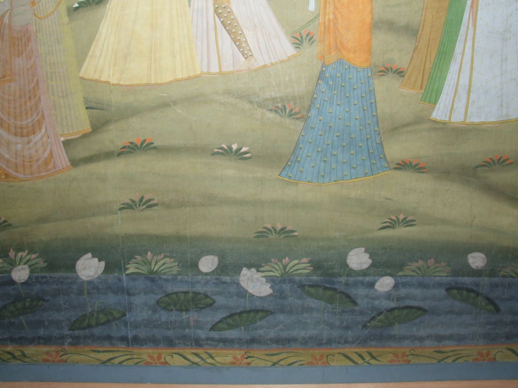 Decorative Large Scale Indian Courting Painting at 1stDibs