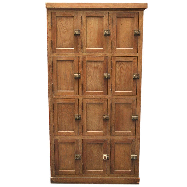 Very Nice 1920's Wooden Locker at 1stDibs