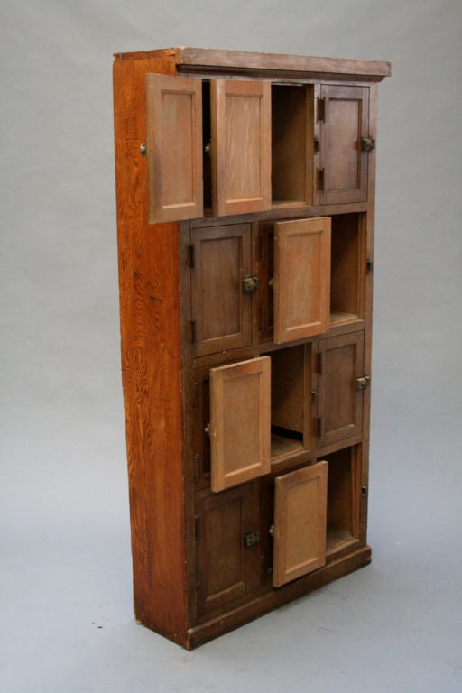 Very Nice 1920's Wooden Locker at 1stDibs
