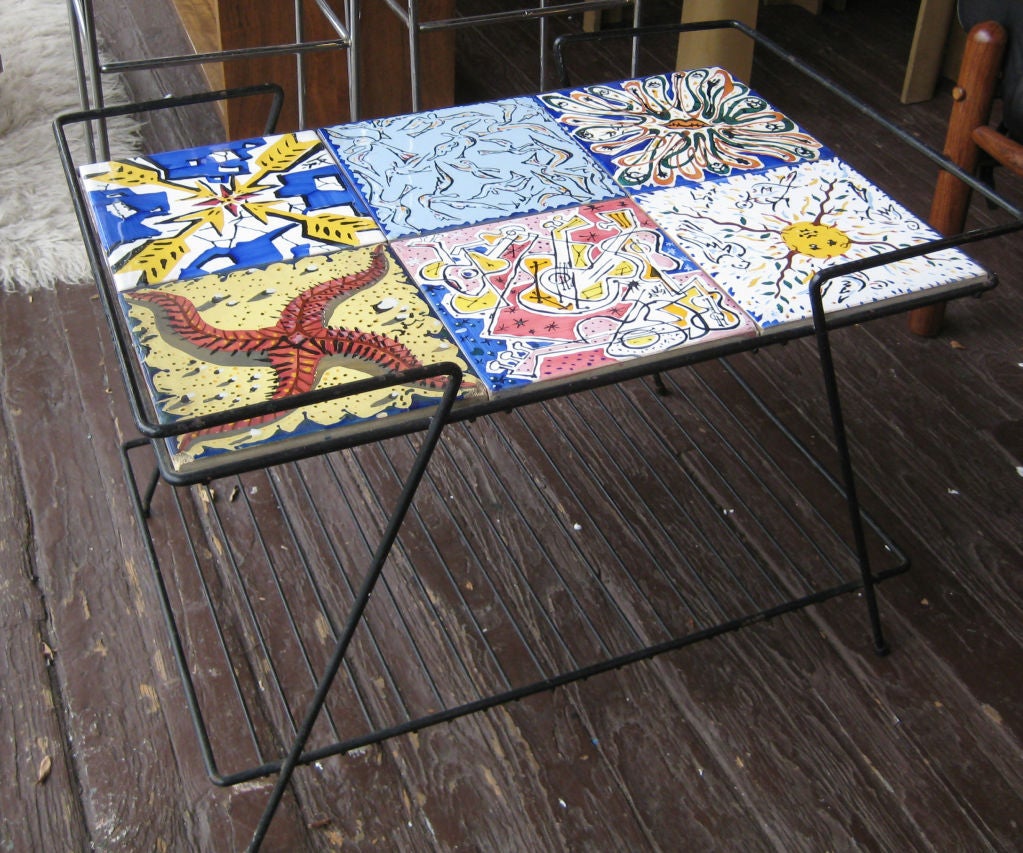 Rare Pair Salvador Dali Tile Side Tables at 1stDibs
