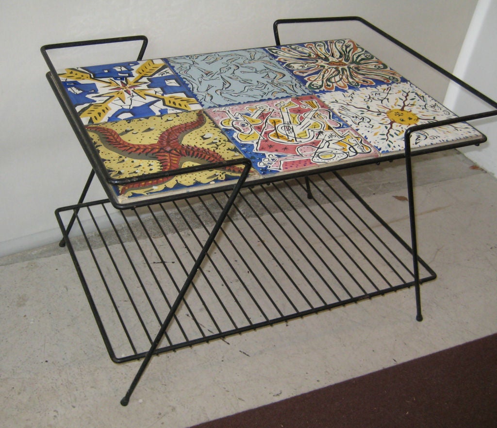 Rare Pair Salvador Dali Tile Side Tables at 1stDibs