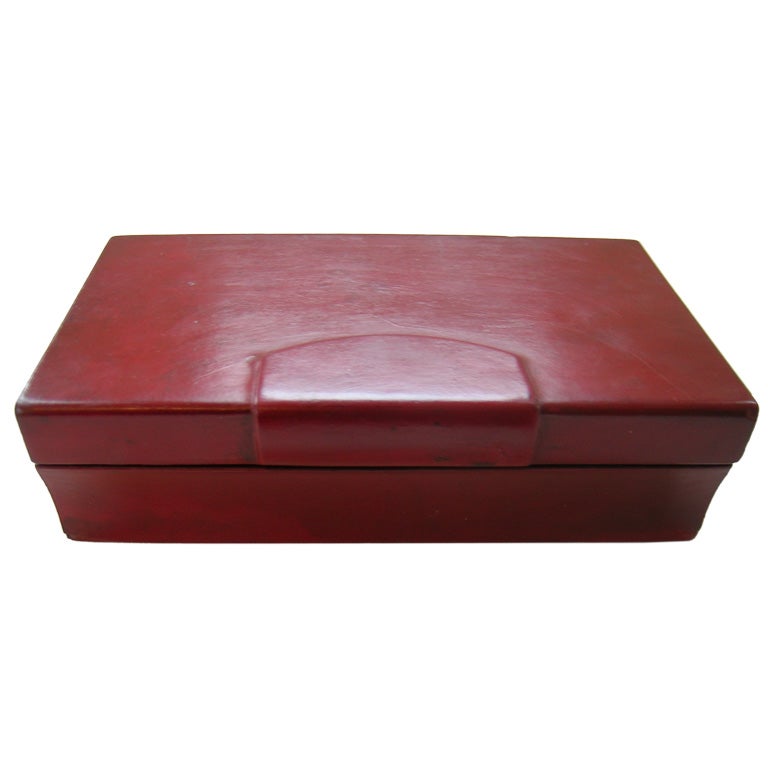 Red Leather Box - Hermes at 1stDibs