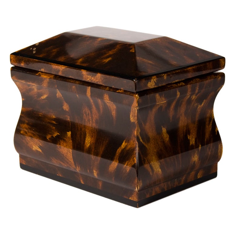 Faux Tortoise Shell Box By Karl Springer For Sale at 1stDibs
