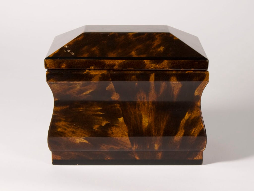 Faux Tortoise Shell Box By Karl Springer For Sale at 1stDibs