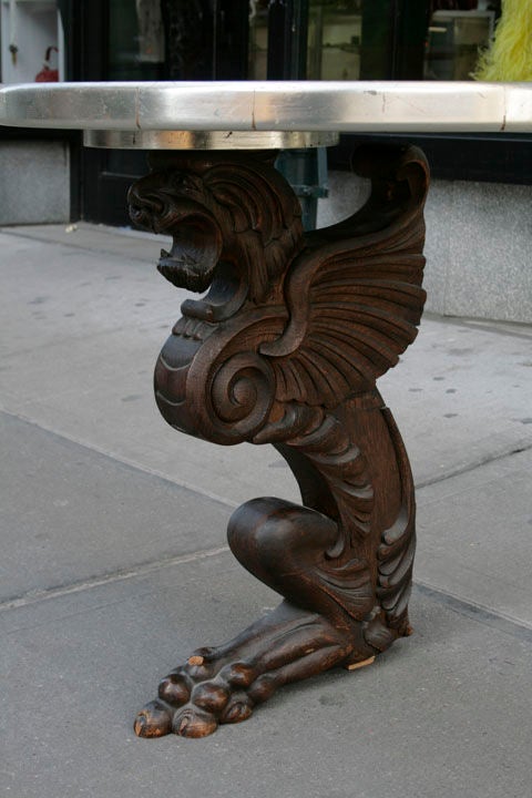 Pair of griffin pedestal tables by Phillip Lloyd Powell at 1stDibs