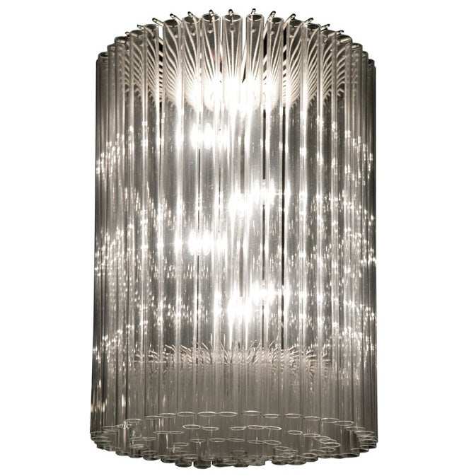Fantastic Organ Pipe Glass Tube Array Chandelier by Venini at 1stDibs