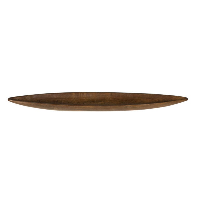 Carved Rosewood Long Boat from the Lunning Collection at 1stDibs