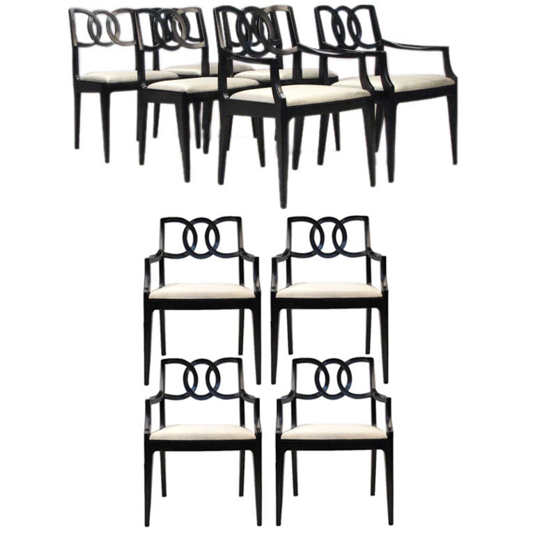 Set of TEN Johnson Furniture Company Dining Chairs at 1stDibs