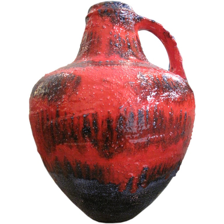 Large West German Ceramic Floor Vase at 1stDibs
