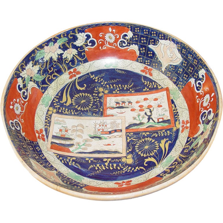 Rare and Large Early 1838 Mason's Ironstone Bowl at 1stDibs