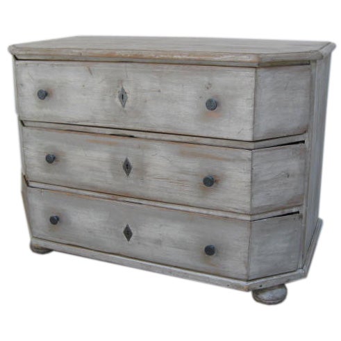 continental cut-corner three drawer commode at 1stDibs
