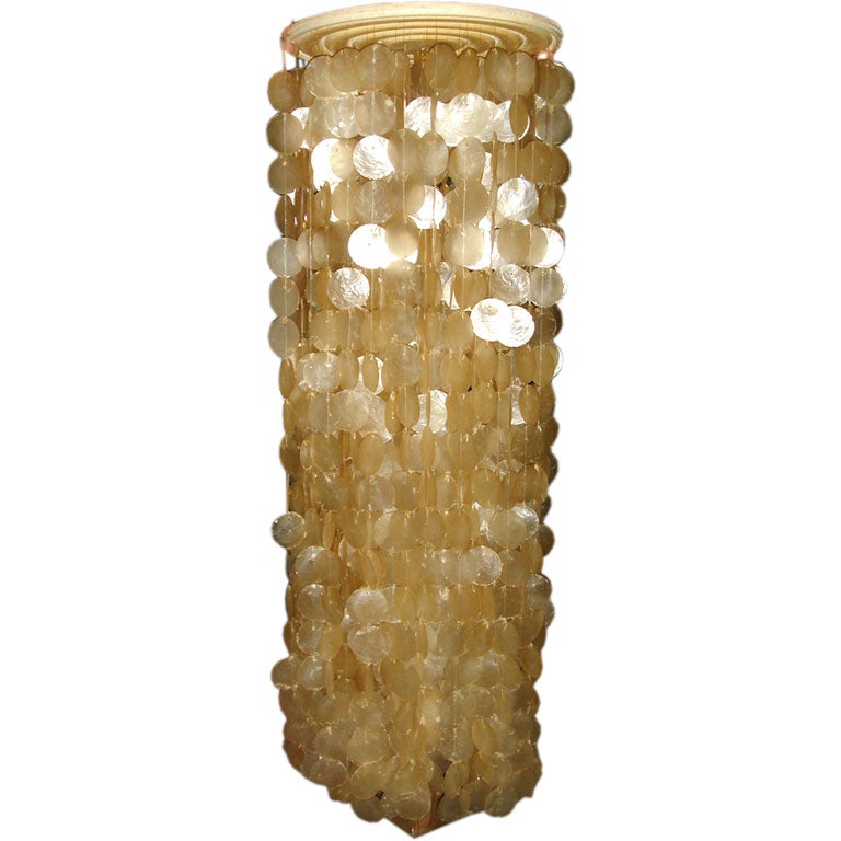 A Large Capiz Shell Hanging Light at 1stDibs