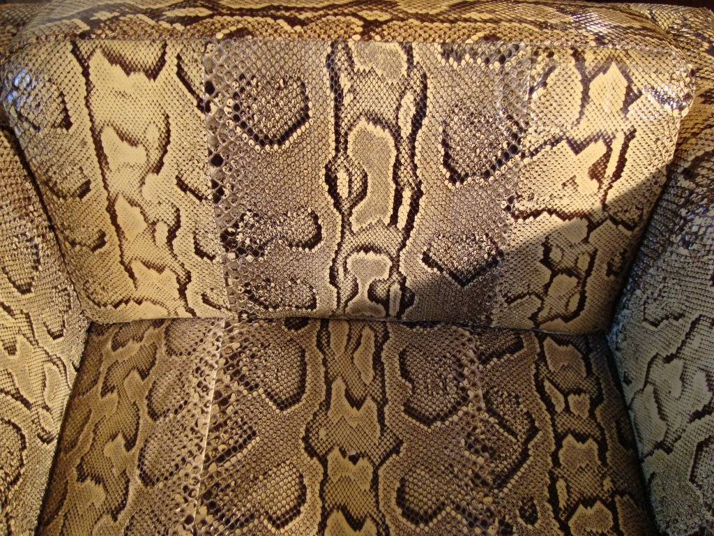 Pair of Python-upholstered Seccessionist Club Chairs at 1stDibs