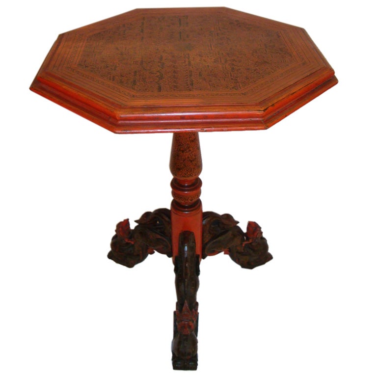 Very Fine Balinese Pedestal Table For Sale at 1stdibs