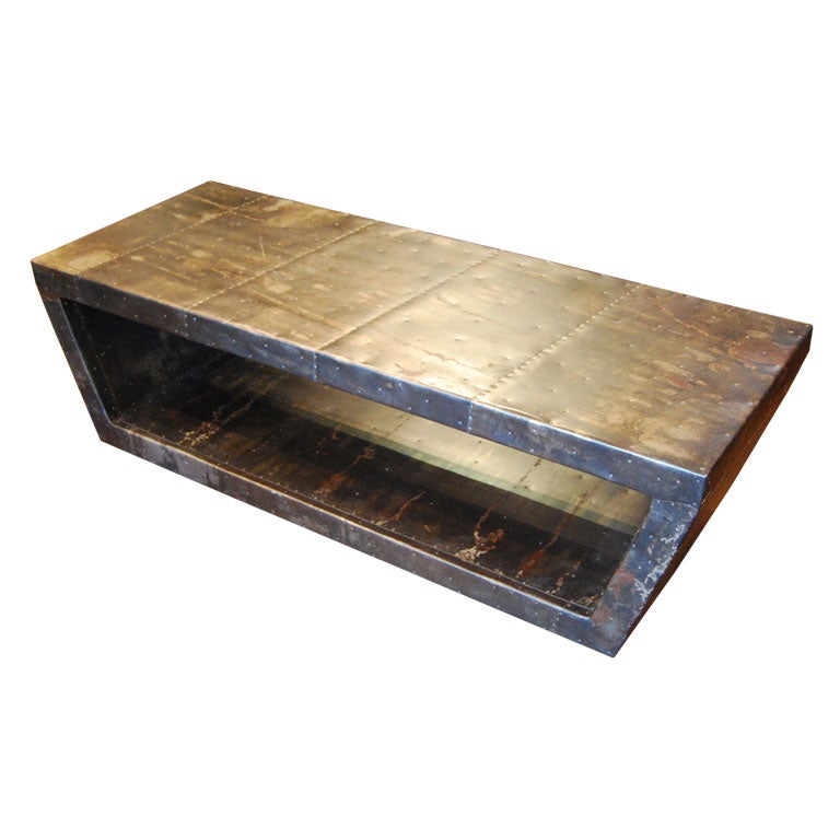 custom metal clad coffee table at 1stDibs