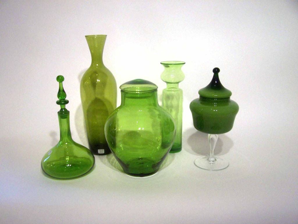 Collection of Green Mid-Century Glass; Priced Individually at 1stDibs