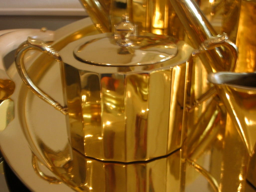 Five Piece Brass Tea/Coffee Set signed D.C. Phillips at 1stDibs
