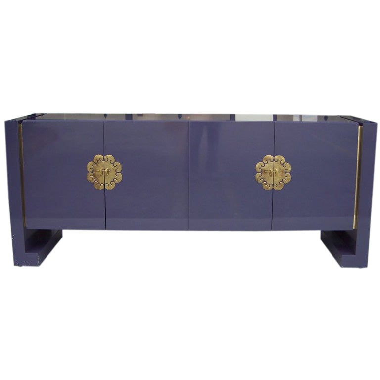 Asian Hollywood Regency Lilac Sideboard at 1stDibs