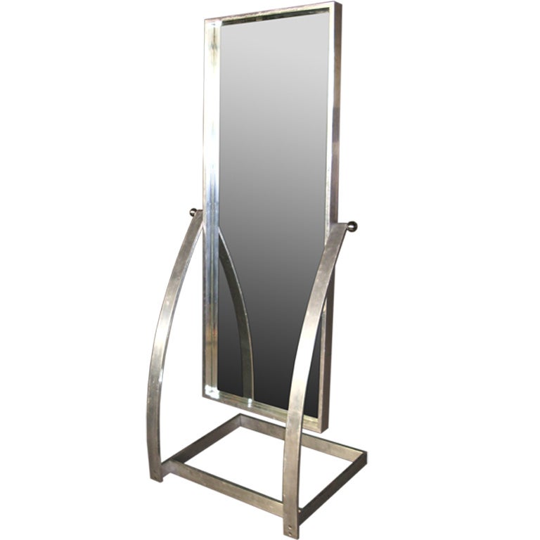 Full length Chrome Pivoting mirror at 1stDibs