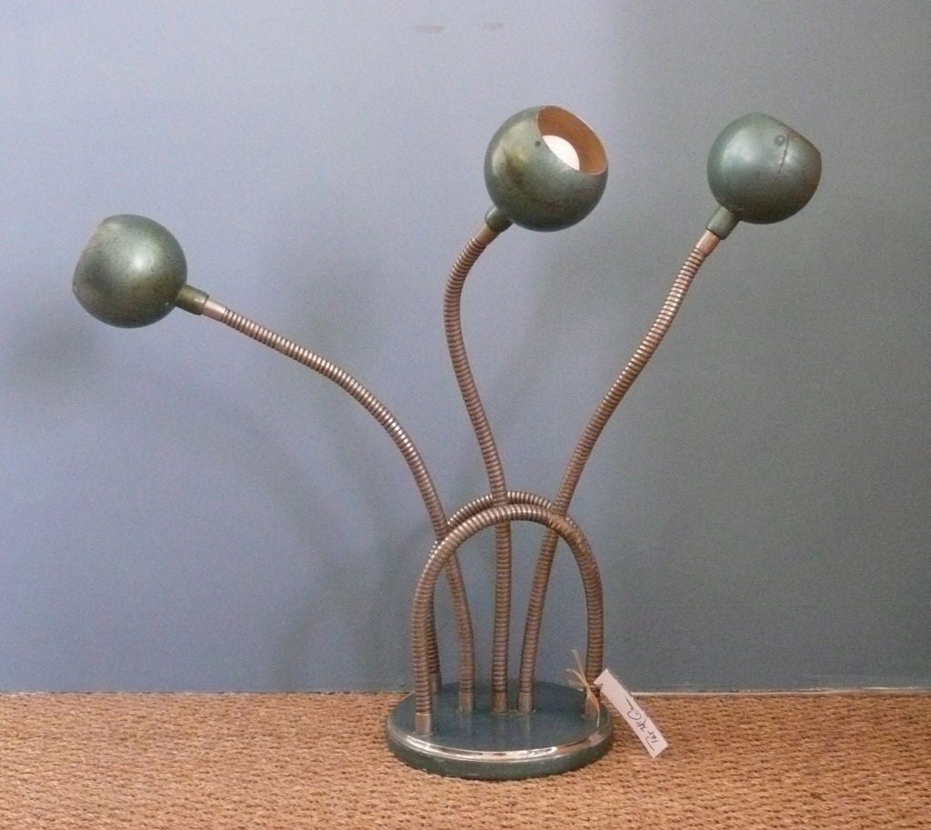 Triple gooseneck table lamp For Sale at 1stDibs