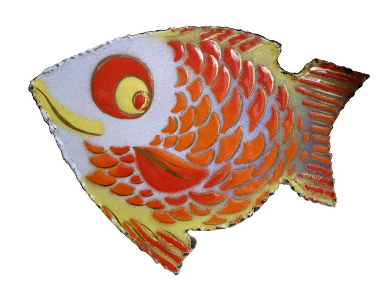 Curtis Jere Enamel Fish at 1stDibs