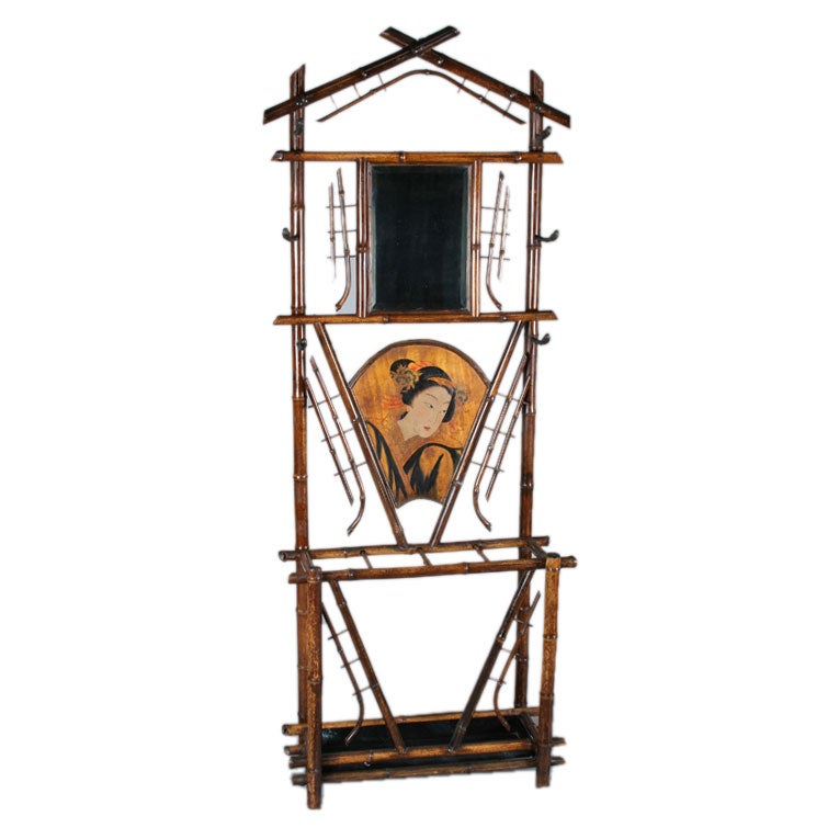 Asian Style Tortoise Bamboo Hall Tree at 1stDibs