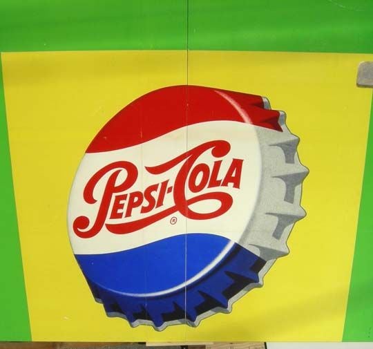Pepsi Cola Billboard - Sectioned and Mounted at 1stDibs