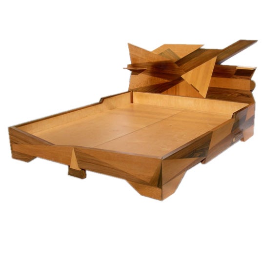 Sculpted Multi Wood Bed by Robert Wilhite at 1stDibs