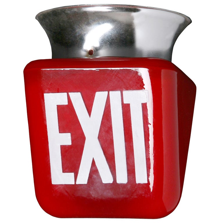 Antique Glass Exit Sign at 1stDibs