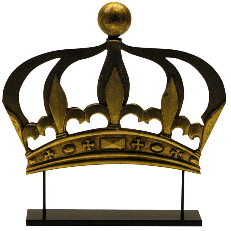 Bronze Crown on Iron Stand at 1stDibs