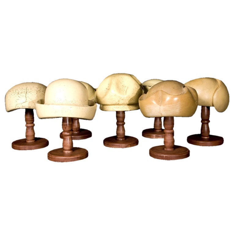 Wooden hat molds at 1stDibs