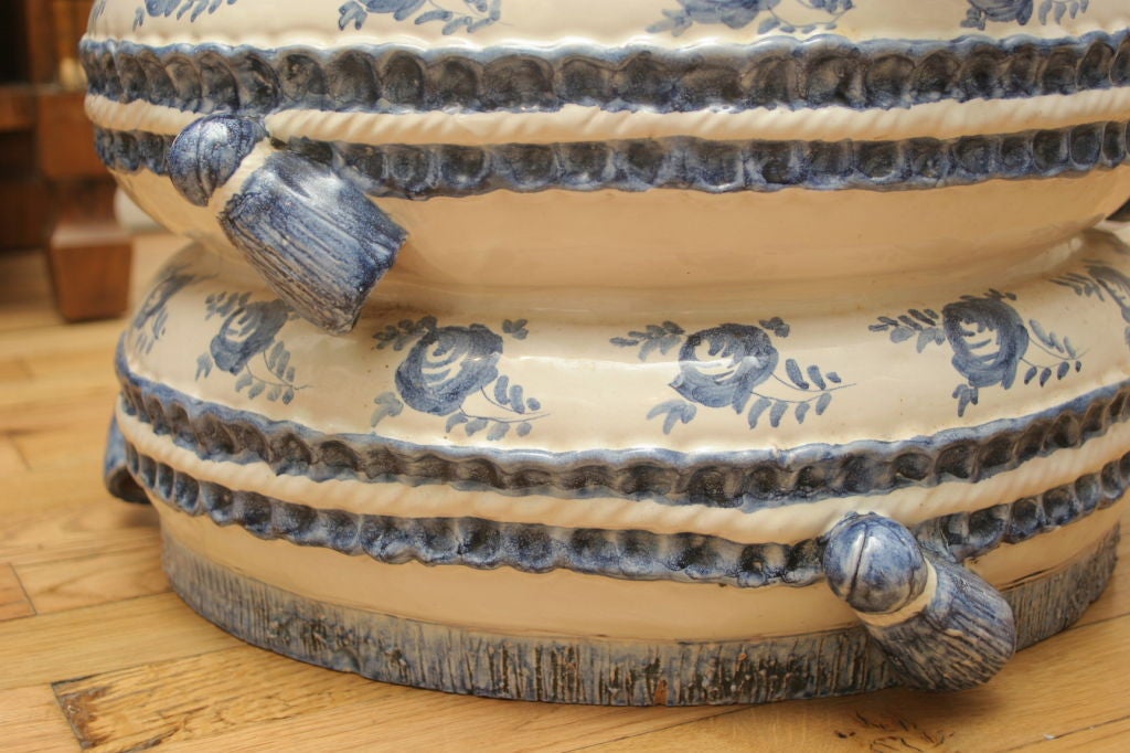 Blue and White Ceramic Garden Seat at 1stDibs