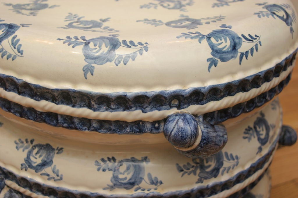 Blue and White Ceramic Garden Seat at 1stDibs