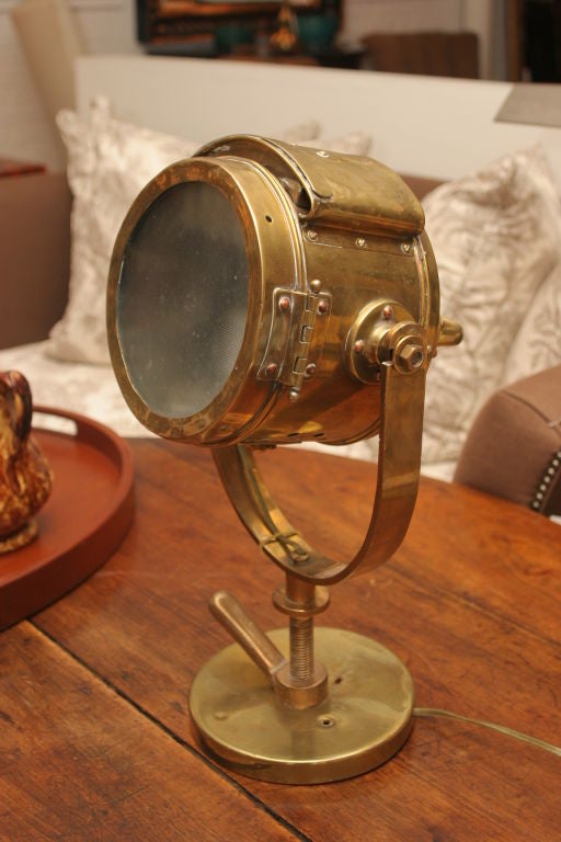 Antique Nautical Brass Searchlight at 1stDibs